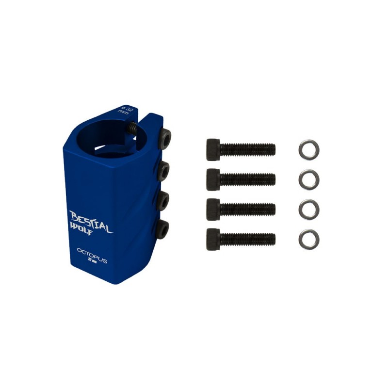 Clamp 4 screws Blue OCTOPUS 32mm Bestial Wolf